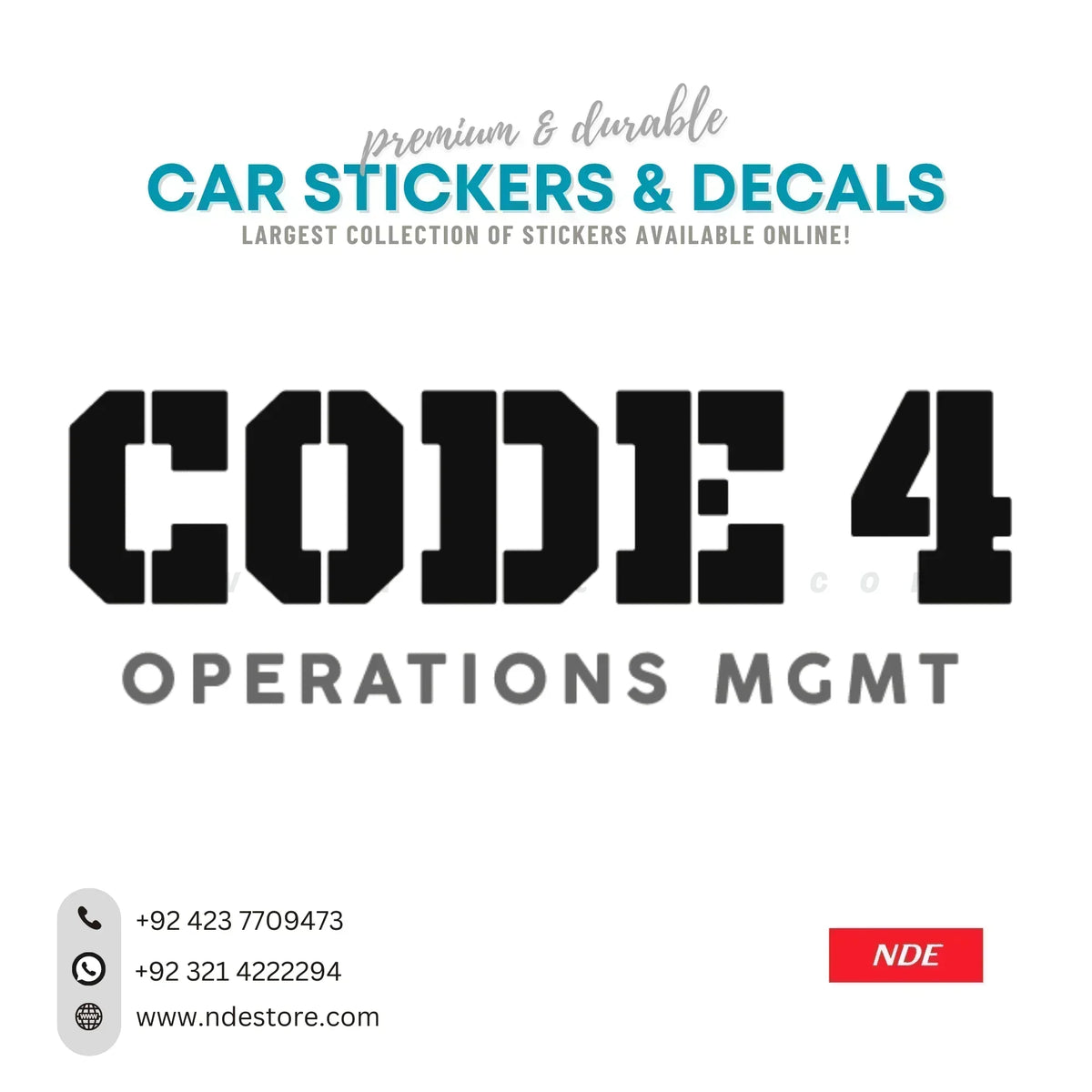 STICKER DECAL CODE 4 – ndestore.com