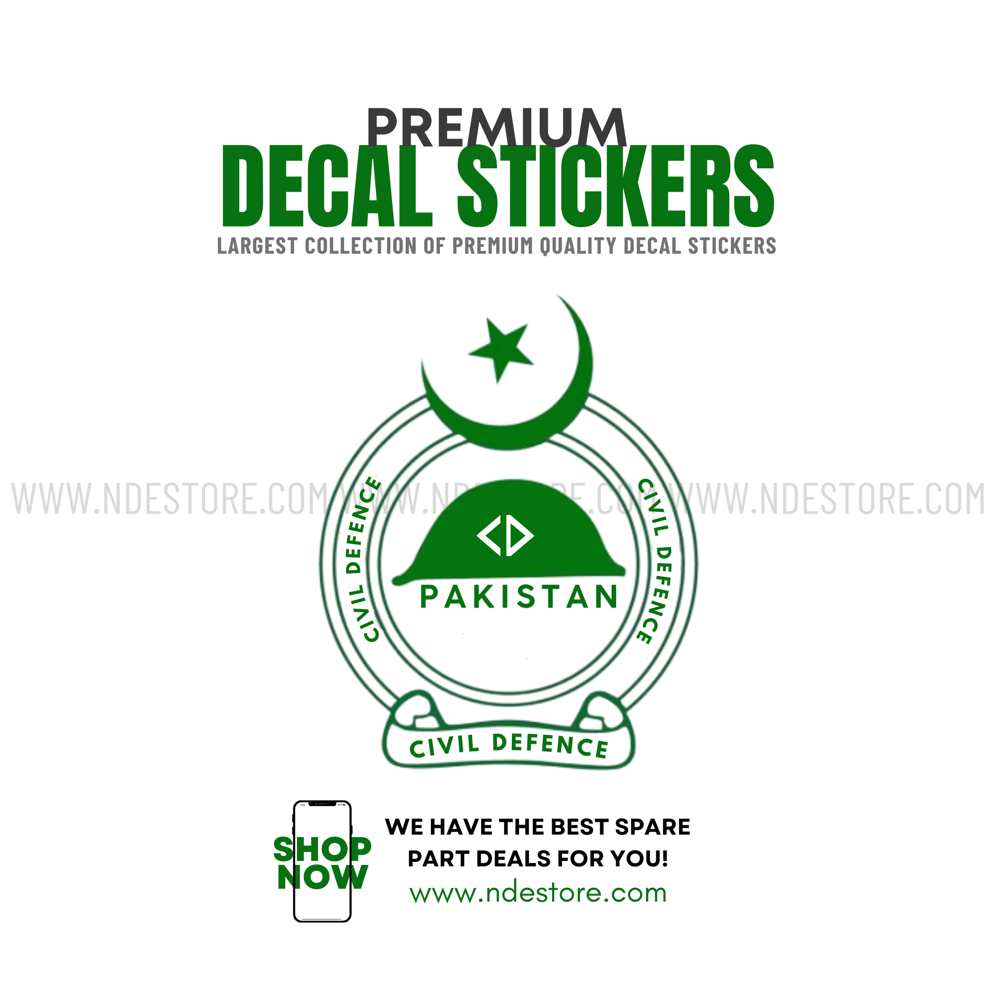 Buy Pakistan Civil Defence Decal Sticker - Shop Now – ndestore.com