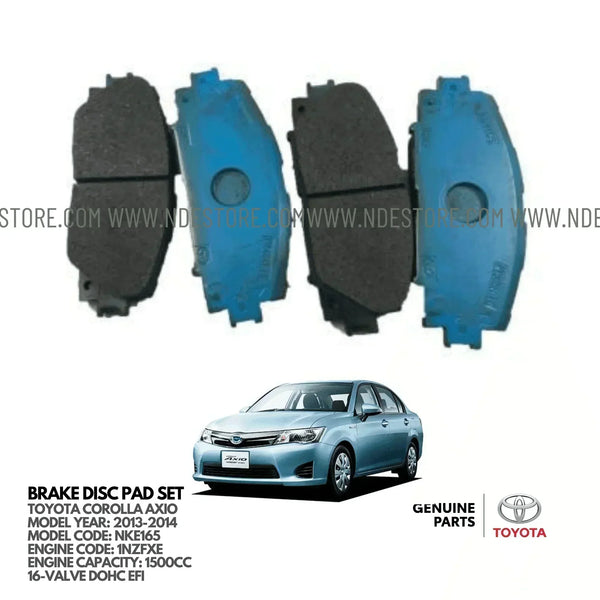 BRAKE DISC PAD SET FRONT GENUINE FOR TOYOTA COROLLA AXIO HYBRID (2013 ...
