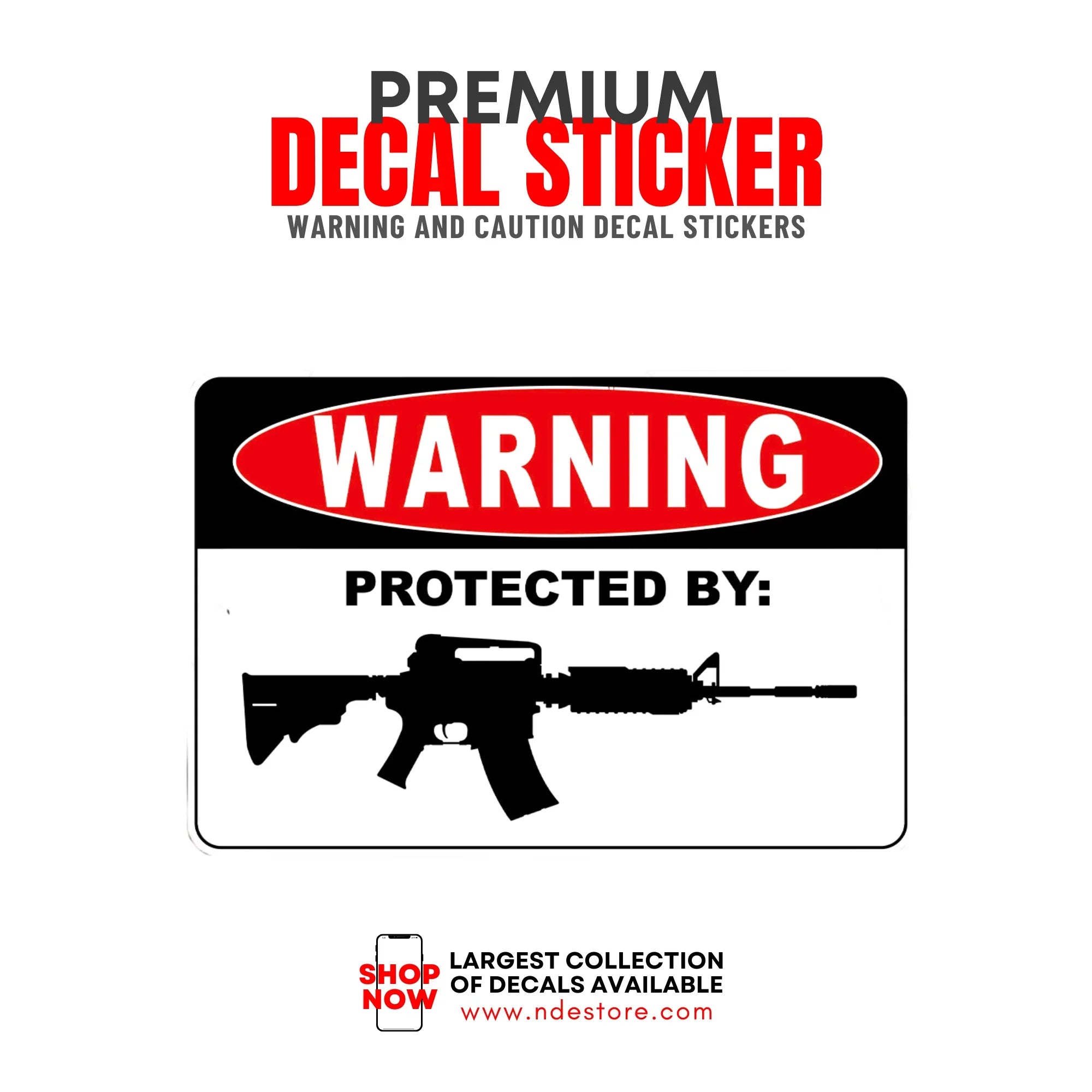 Sticker Protected by Firearm Premium Vinyl Decal | ndestore.com