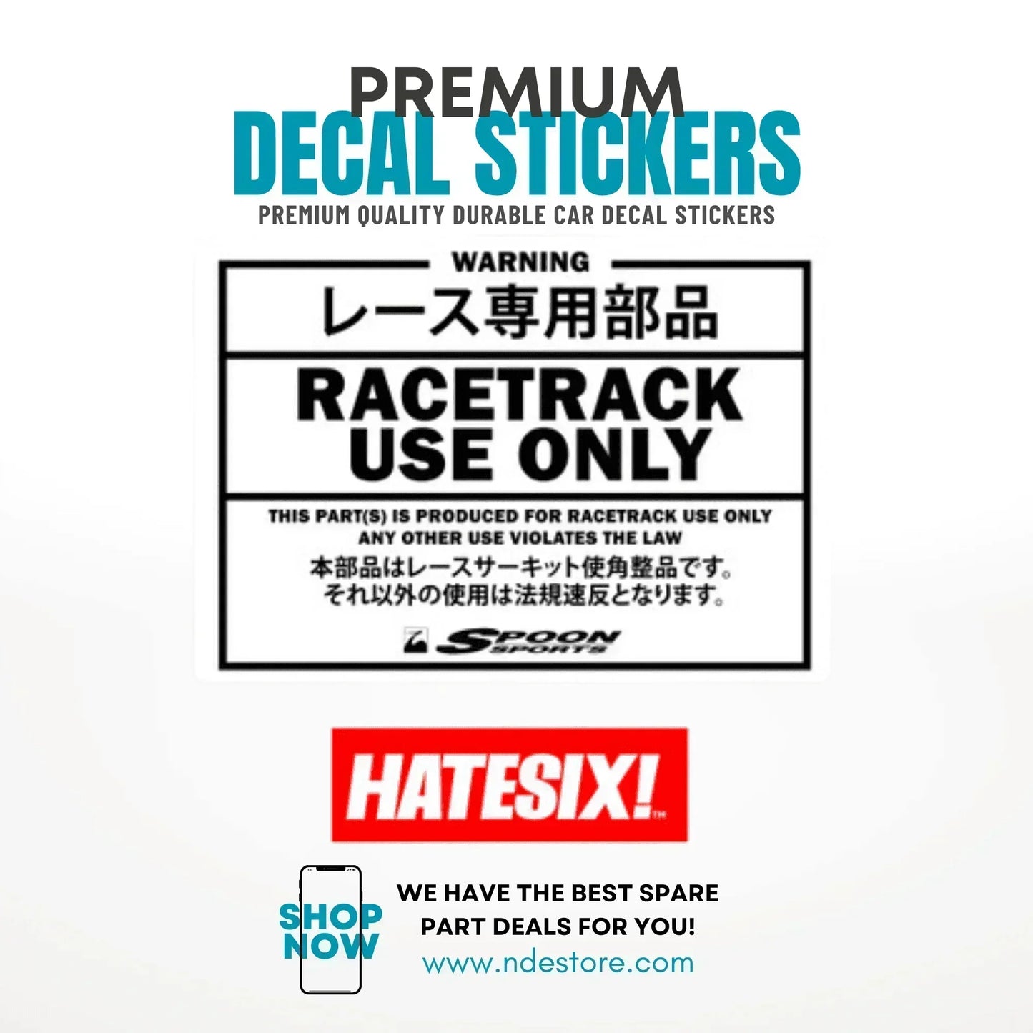 STICKER RACETRACK USE ONLY