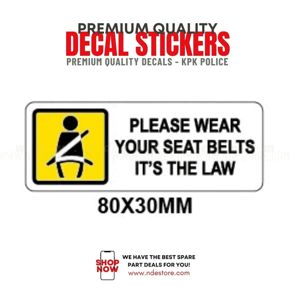STICKER SEAT BELT CAUTION SIGN – ndestore.com